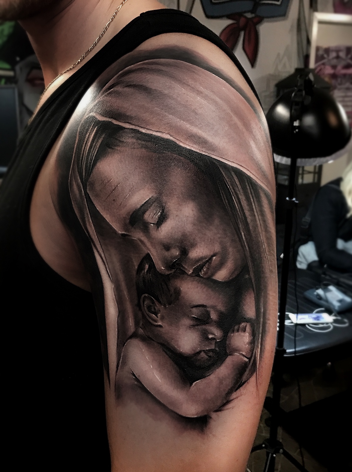 Maria Mit Kind Tattoos 50+ Designs Catholic Mary Tattoo Ideas